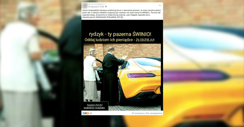 Zdjęcie o. Tadeusza Rydzyka zostało poddane fotomontażowi