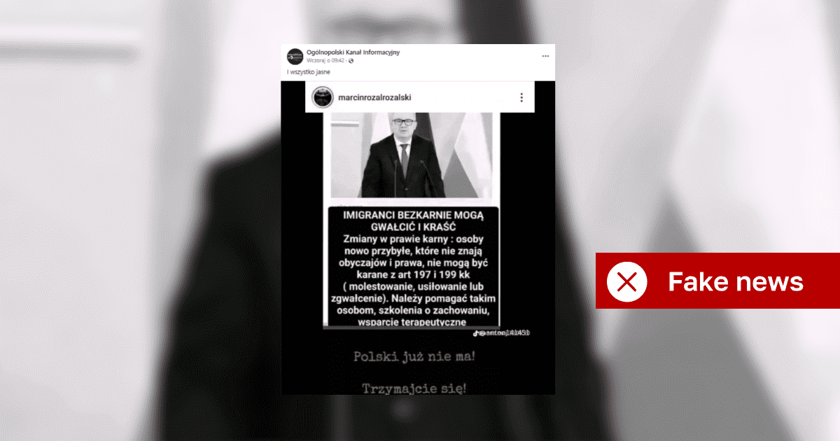 Imigranci mogą bezkarnie gwałcić i kraść? Fałszywy cytat