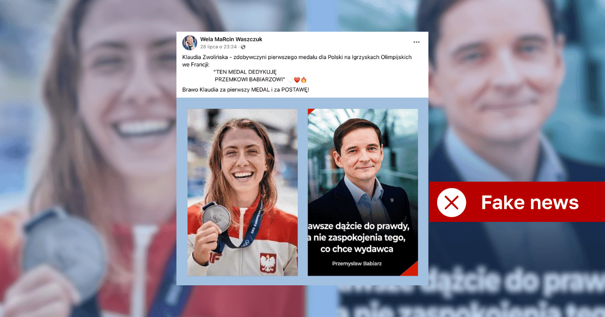 Olimpijka zadedykowała medal Babiarzowi? Polka tego nie zrobiła
