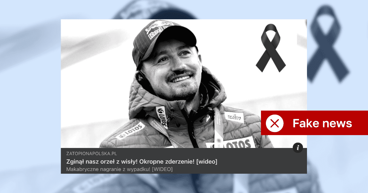 Adam Małysz zginął w wypadku? Nie, to kolejny scam