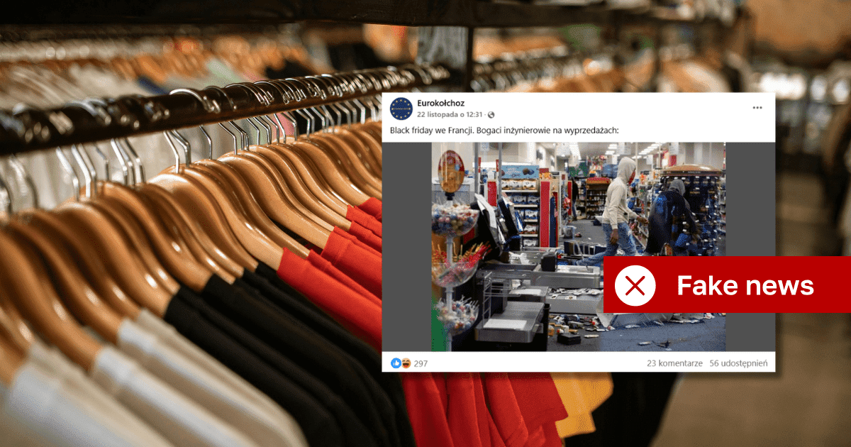 To zdjęcie nie przedstawia zniszczeń w sklepie po Black Friday