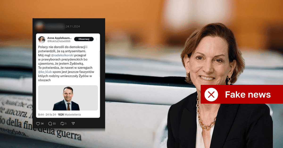 Anne Applebaum o Polakach „antysemitach”? To nie są jej słowa